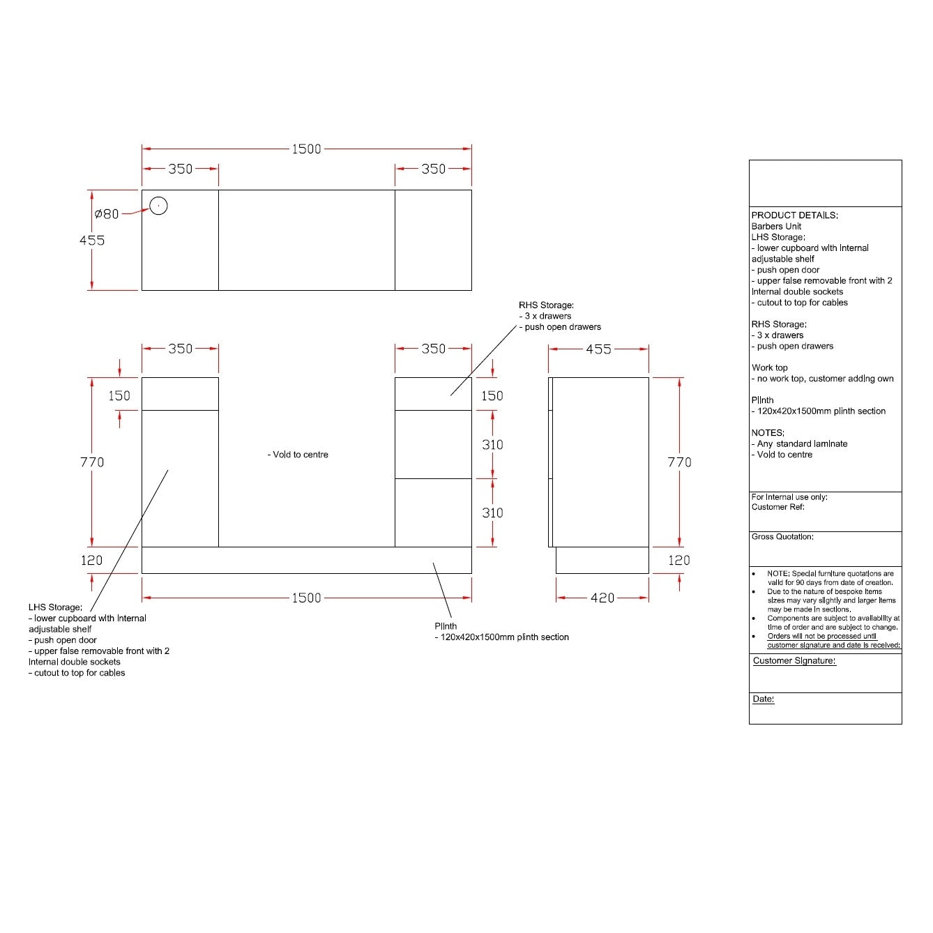 Bespoke Salon Console Unit – Salon Supplies