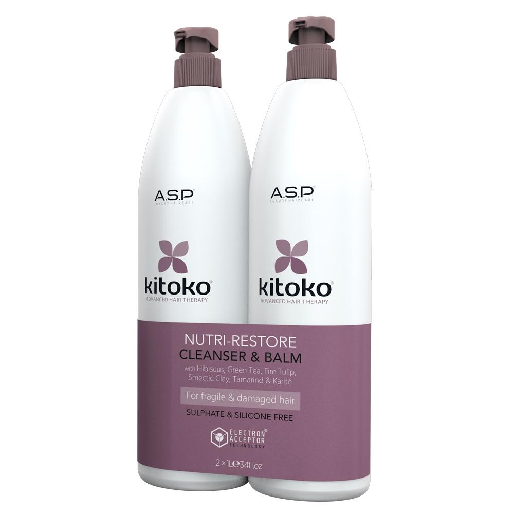 ASP Kitoko Nutri Restore Balm & Cleanser 1L Duo Pack – Salon Supplies
